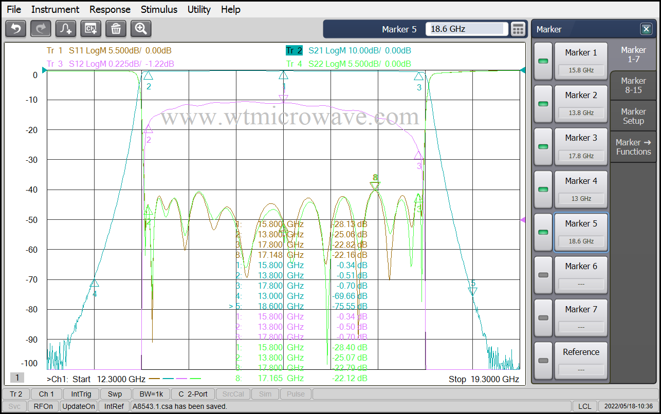 13.8-17.8GHz Comb Band Pass Filter_WT Microwave INC. RF Microwave UP to ...